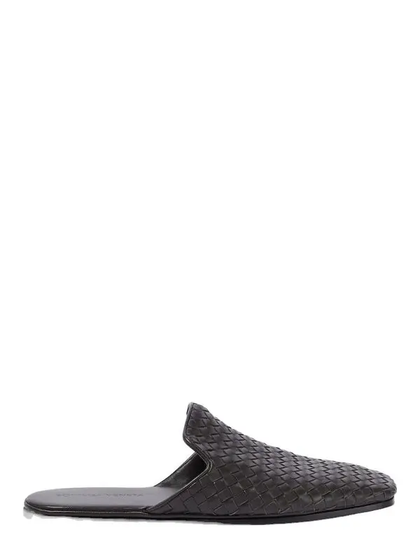Bottega Veneta Palazzo Intrecciato Leather Mules - Brown