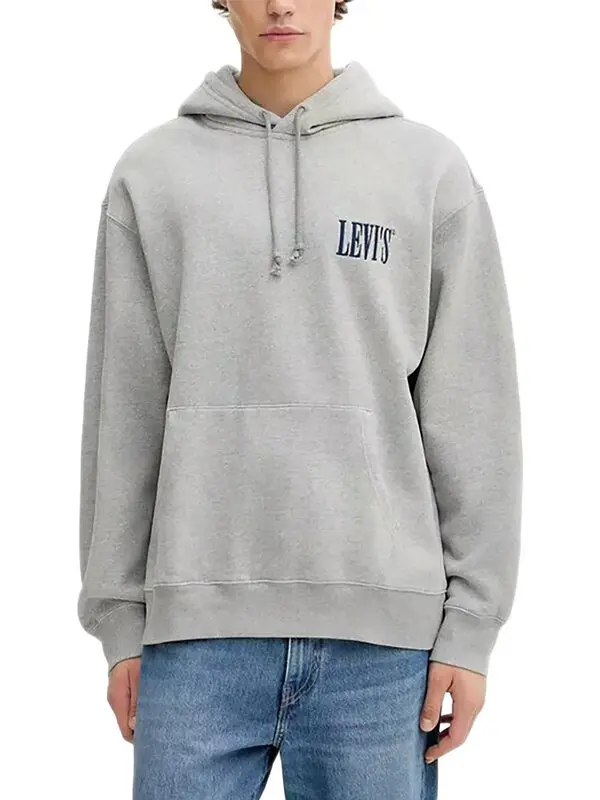LEVI'S Logo Embroidery Hoodie - Grey