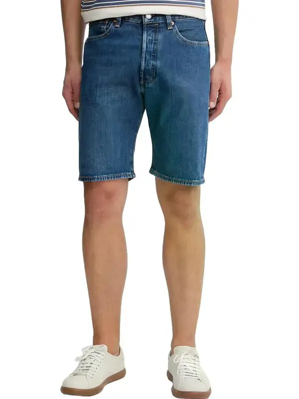 LEVI'S 501 Logo-patch Denim Shorts - Blue