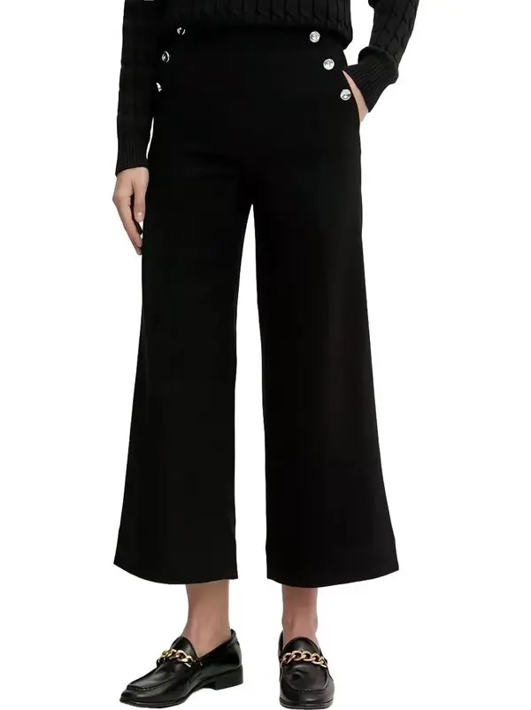 BENETTON Button Trousers - Black