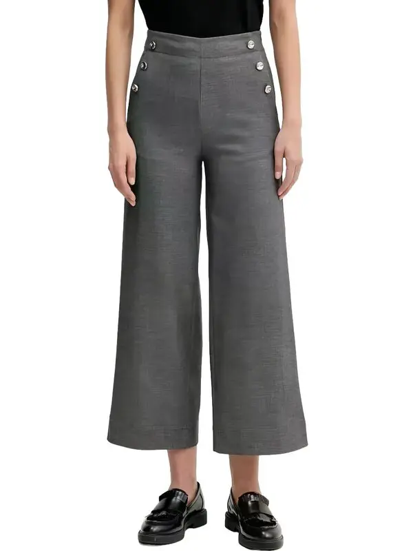 BENETTON Button-detail Trousers - Grey