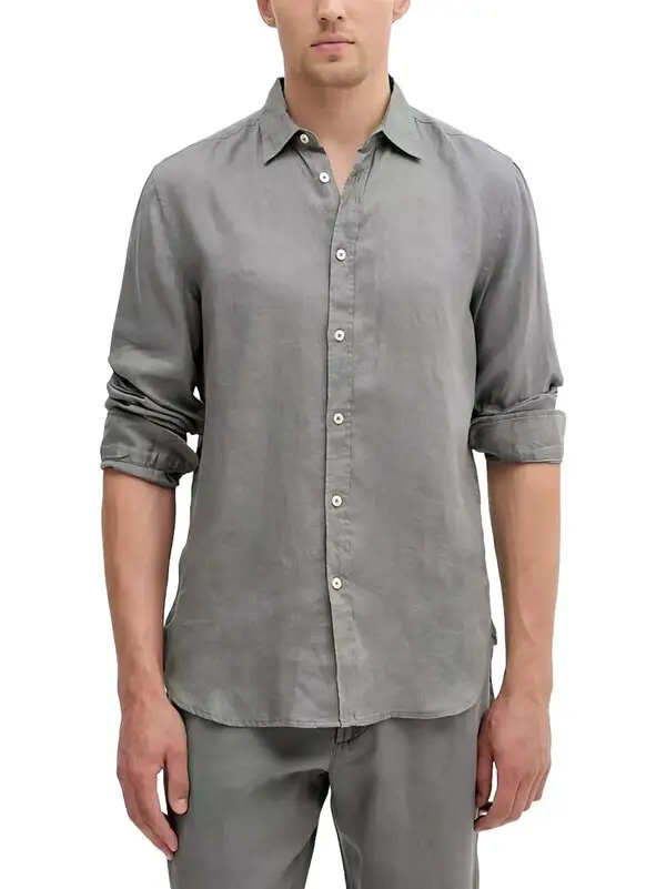 BENETTON Buttoned Linen Shirt - Grey