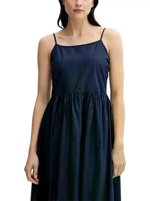 BENETTON Embroidered Midi Dress - Blue