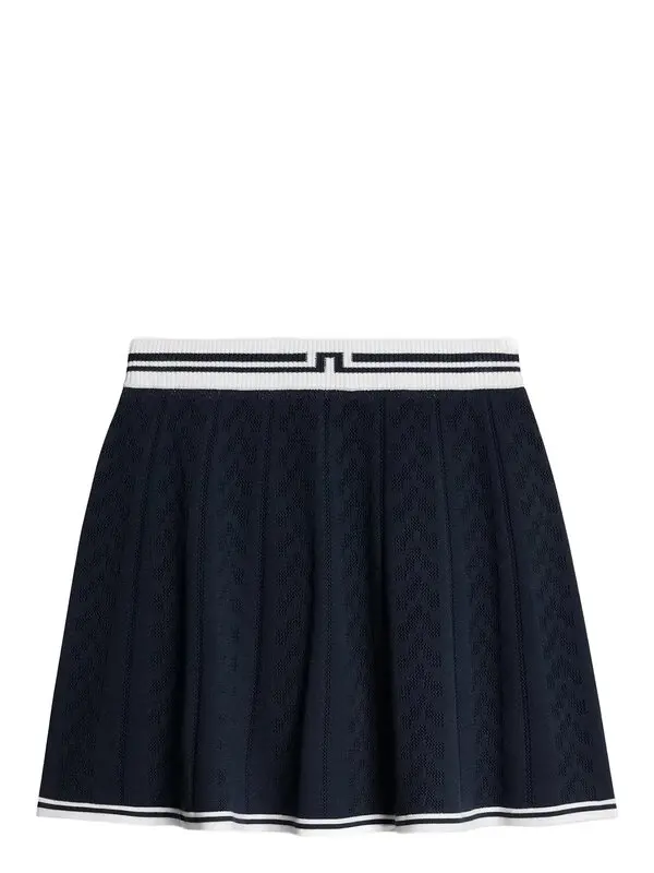 J. Lindeberg Pamela Pointelle Knitted Skirt - Navy