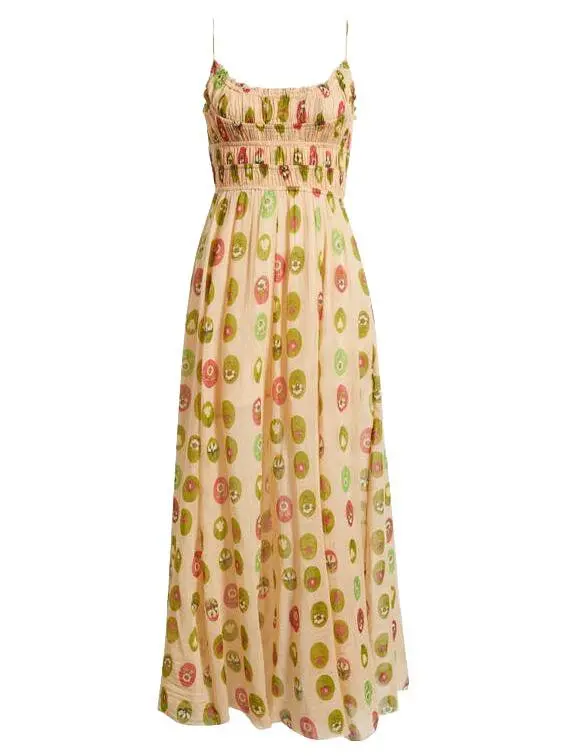 Free People Ciella Floral Cotton Maxi Dress - Dusty Pink Combo