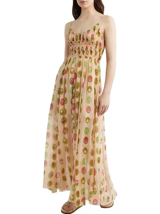 Free People Ciella Floral Cotton Maxi Dress - Dusty Pink Combo