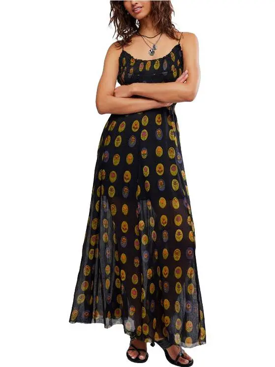 Free People Ciella Floral Cotton Maxi Dress - Midnight Combo