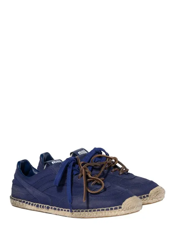 Miu Miu Gymnasium Gabardine Sneakers - Ink Blue