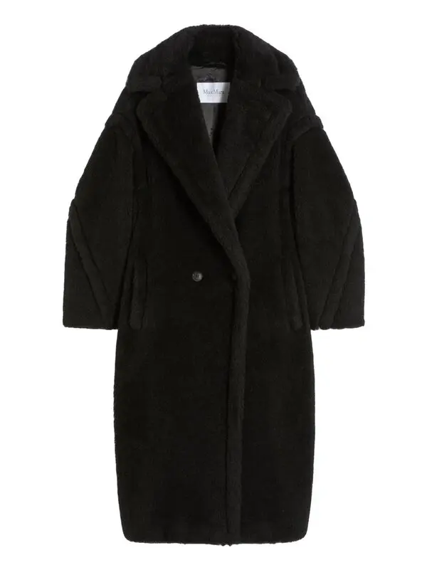 Max Mara Teddy Bear Icon Coat In Alpaca And Wool - Black