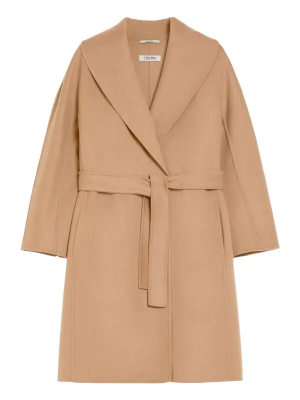 Max Mara Double-faced Wool Robe Coat - Camel