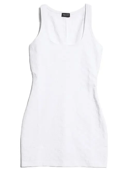 Gucci Gg Jersey Jacquard Dress - White