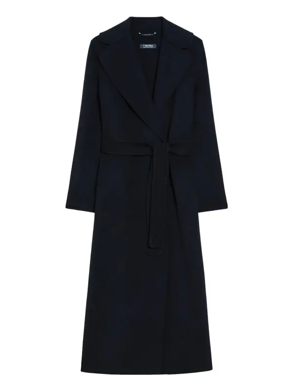 Max Mara Wool Drap Wrap Coat - Midnightblue