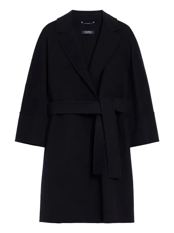 Max Mara Short Double-faced Wool Coat - Midnightblue