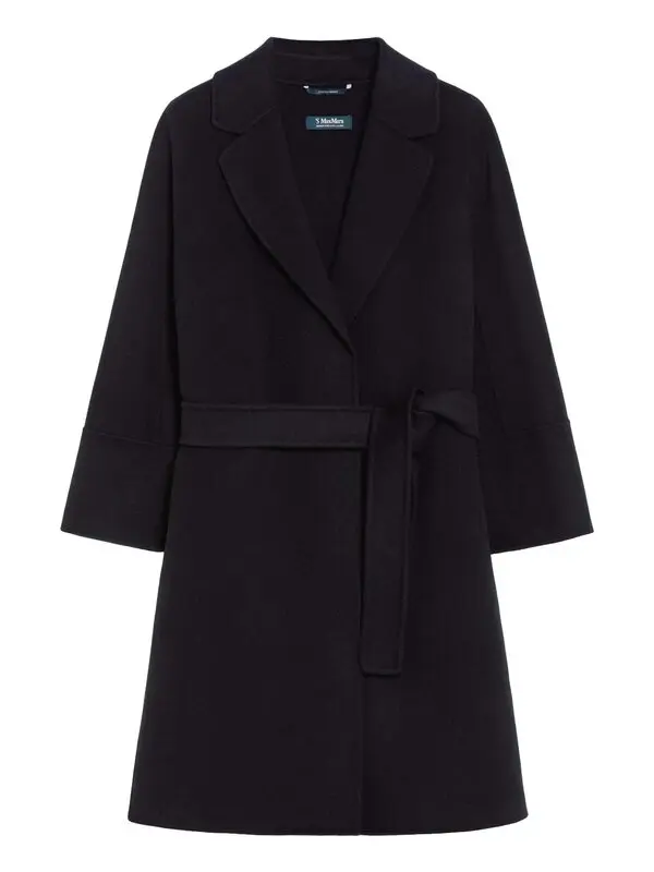 Max Mara Short Double-faced Wool Coat - Black