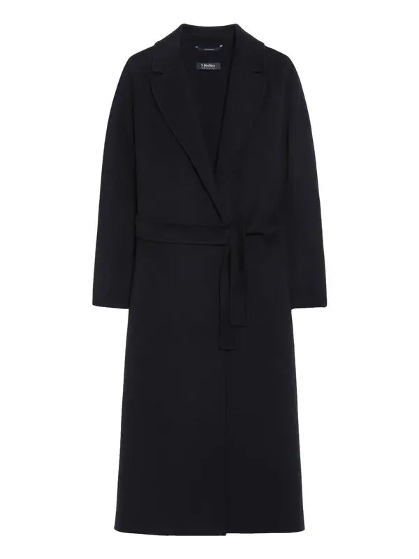 Max Mara Wool Broadcloth Midi Coat - Midnightblue