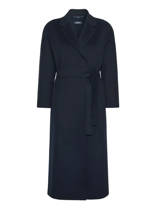Max Mara Wool Broadcloth Midi Coat - Midnightblue