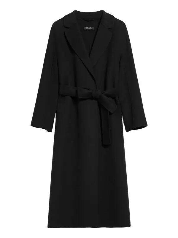 Max Mara Wool Broadcloth Midi Coat - Black