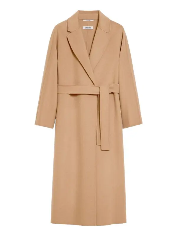 Max Mara Wool Broadcloth Midi Coat - Camel
