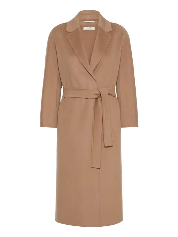 Max Mara Wool Broadcloth Midi Coat - Camel