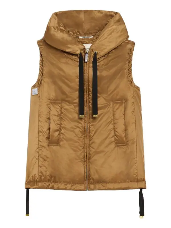 Max Mara Padded Hooded Gilet - Caramel