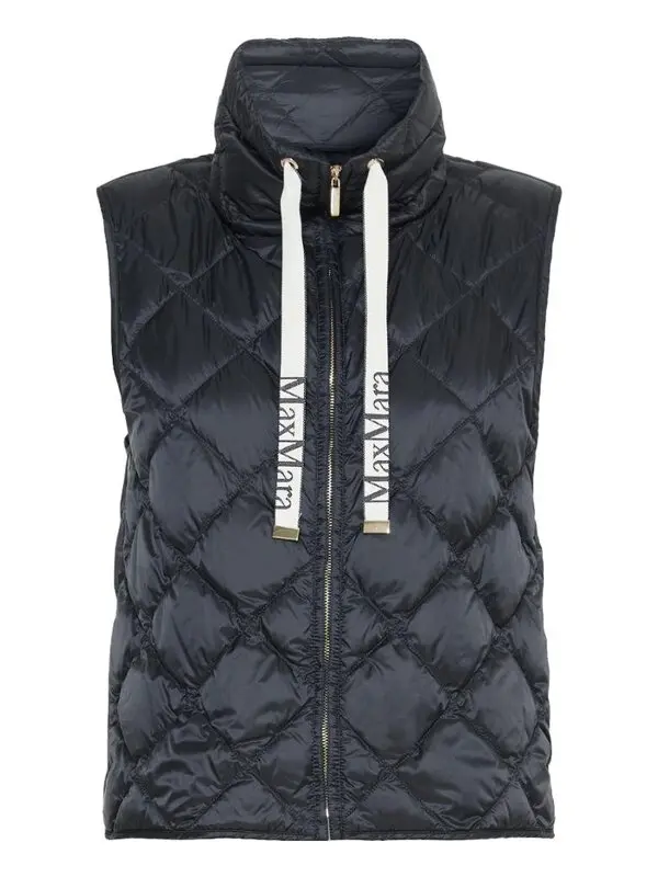 Max Mara Diamond-patterned Padded Gilet - Black