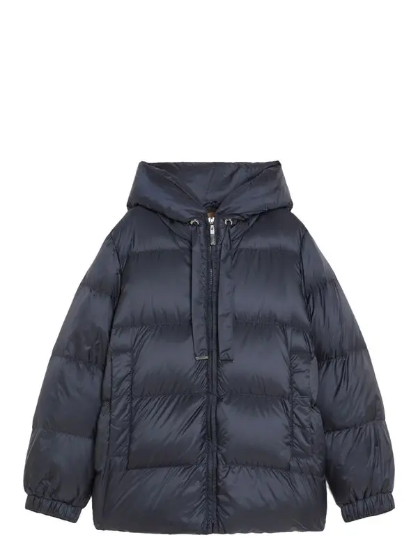 Max Mara Down Jacket In Water-repellent Canvas - Black