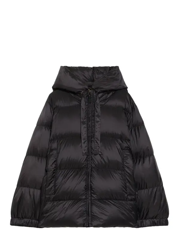 Max Mara Down Jacket In Water-repellent Canvas - Black