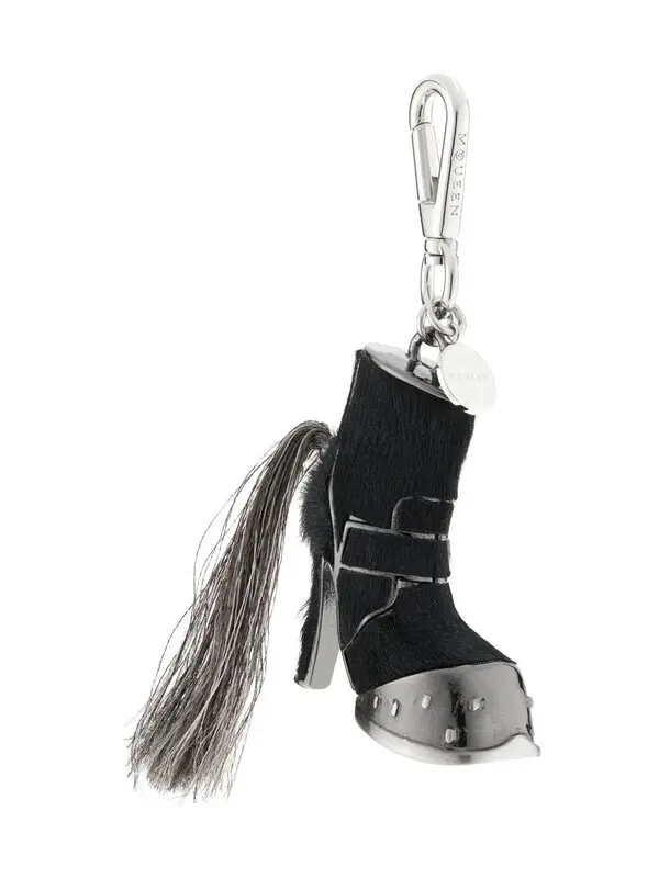 Alexander McQueen Hoof Boot Bag Charm - Black/silver