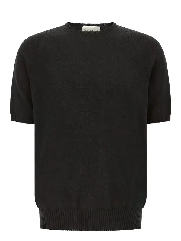 MA'RY'YA Short-sleeve Knitted T-shirt - Black