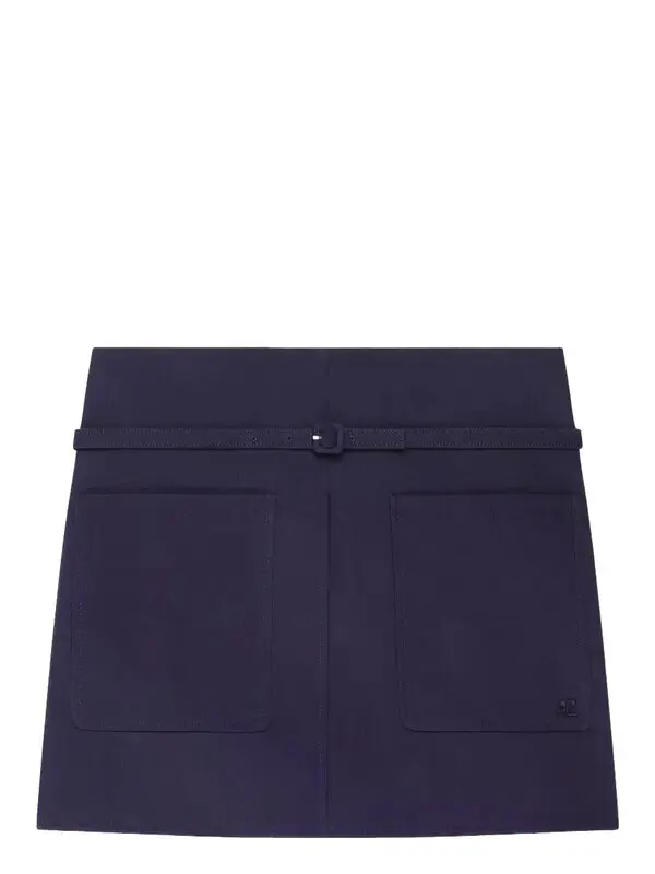 COURREGES Pocket Belted Mini Skirt - Blue
