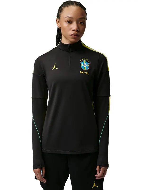 JORDAN Brazil Strike Dri-fit Soccer Knit Drill Top - Black