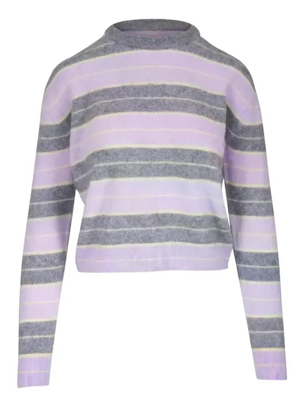Guest In Residence Striped Crew Neck Sweater - Purple