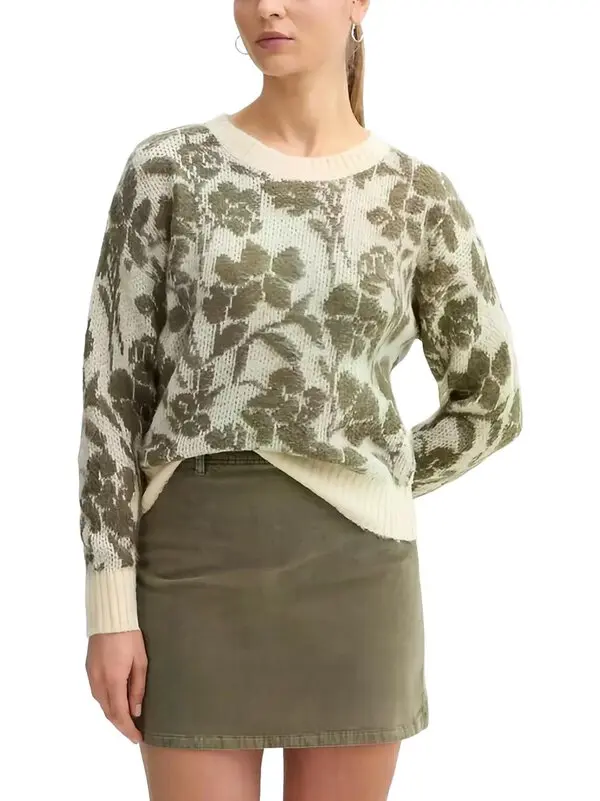 BENETTON Floral-pattern Sweater - Neutrals