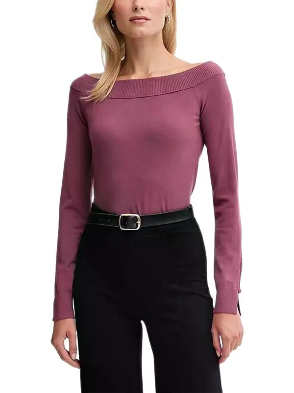 BENETTON Boat-neck Long-sleeve Sweater - Purple