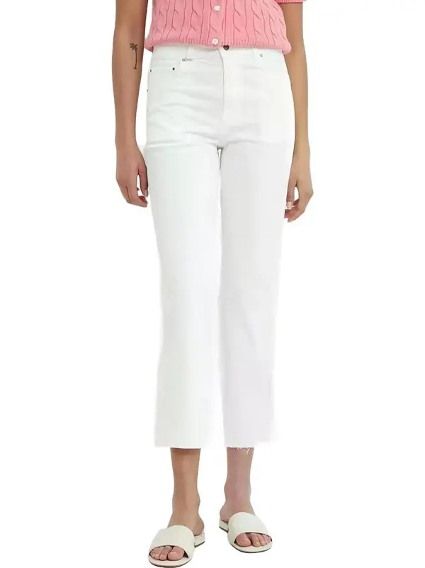 BENETTON Frayed Hem Jeans - White