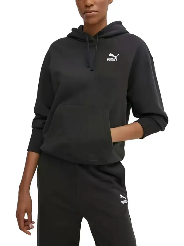 PUMA Logo Hooded Sweatshirt - Black