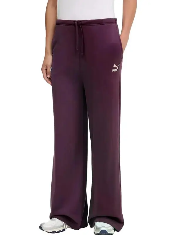 PUMA Drawstring Wide-leg Trousers - Purple