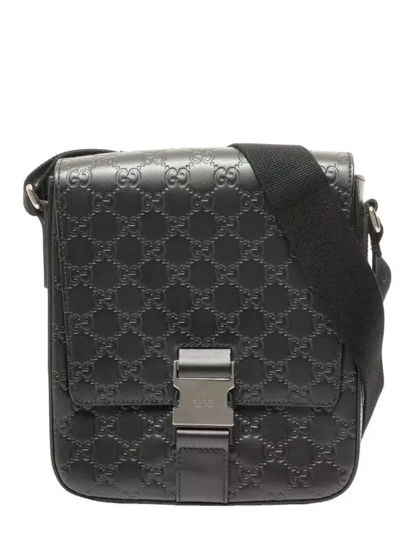Gucci 2010s Gg Shima Leather Shoulder Bag - Black