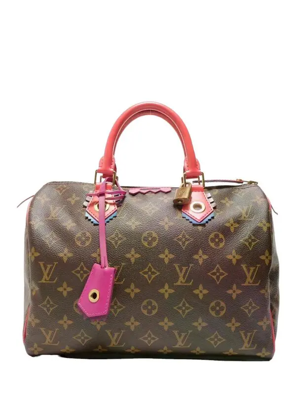 LOUIS VUITTON 2015 Monogram Speedy 30 Totem Handbag - Brown
