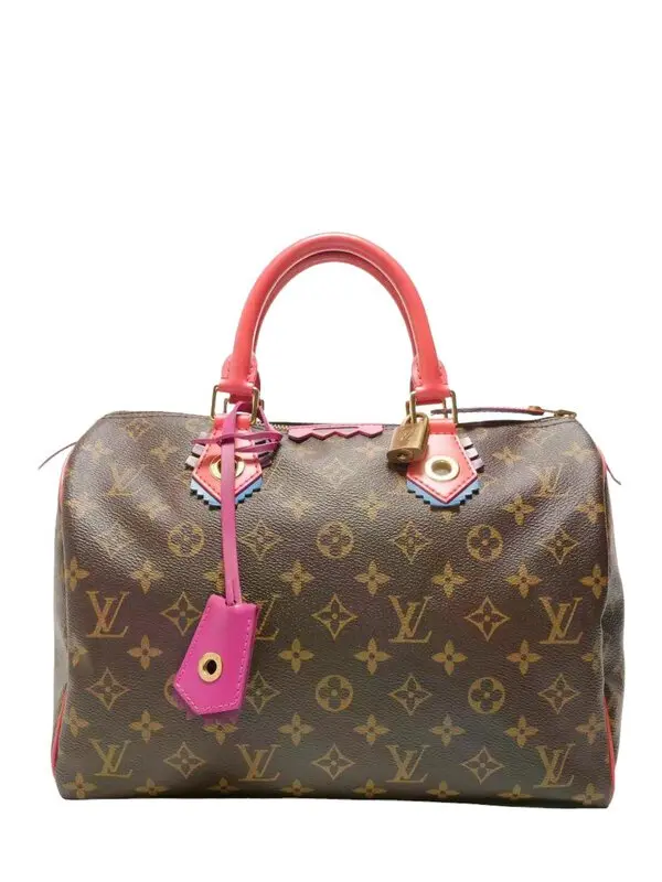 LOUIS VUITTON 2015 Monogram Speedy 30 Totem Handbag - Brown