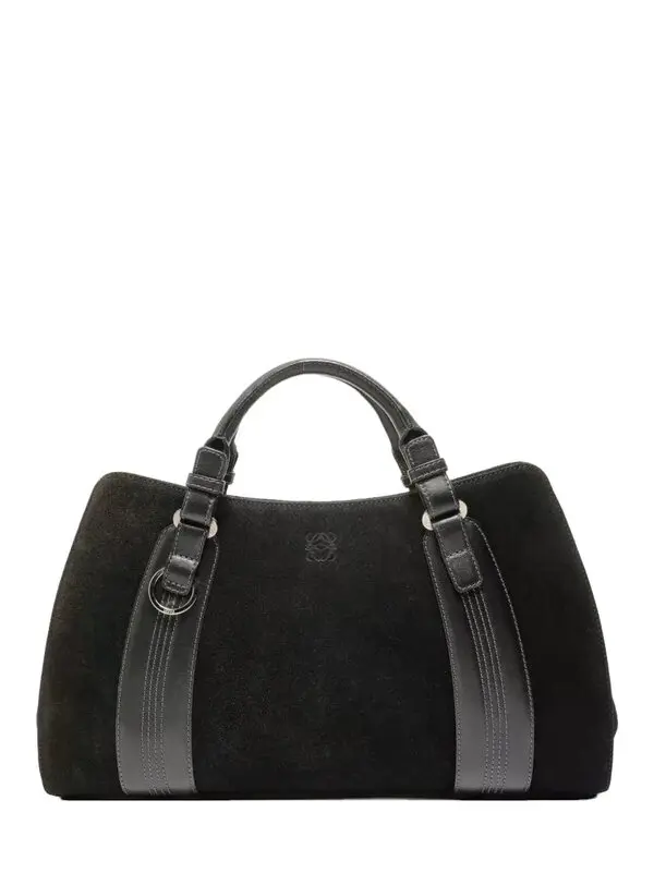 Loewe 1990-2010 Anagram Suede Handbag - Black