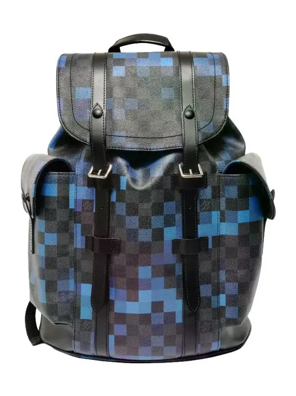 LOUIS VUITTON 2018 Christopher Pm Pixel Backpack - Blue