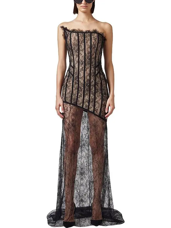 Giuseppe Di Morabito Lace Bustier Long Dress - Black