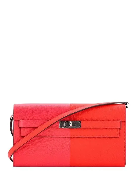 Hermès Casaque Kelly To Go Wallet Epsom - Red/ Pink/ Red