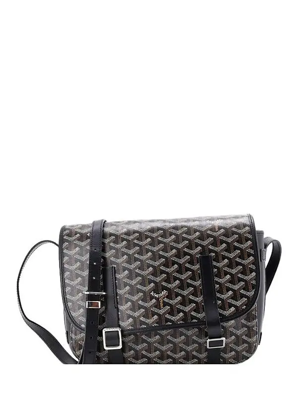 Goyard Mm Belvedere Messenger Bag Coated Canvas - Black