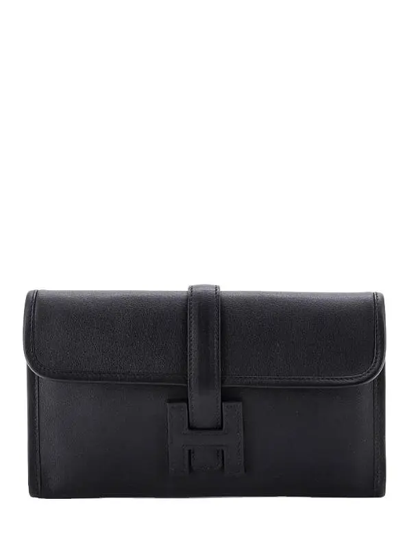 Hermès Jige Duo Clutch Swift - Black