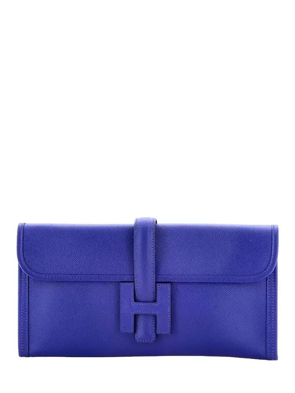 Hermès 29 Jige Elan Clutch Epsom - Blue