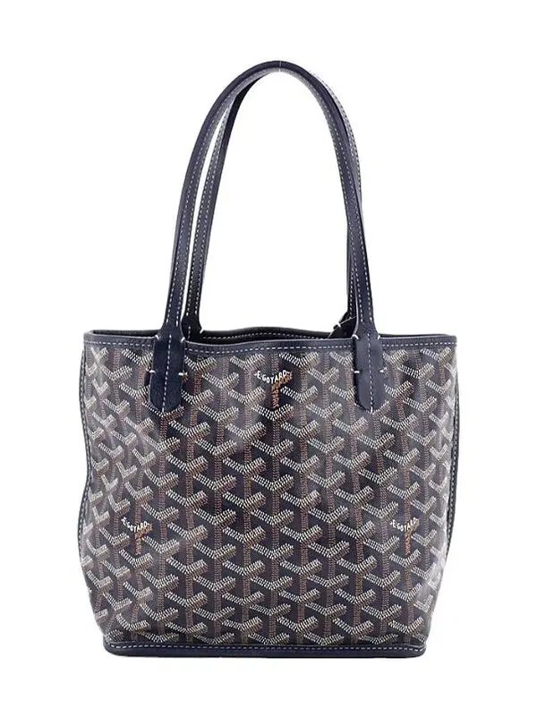 Goyard Mini Anjou Reversible Coated Canvas Tote - Blue