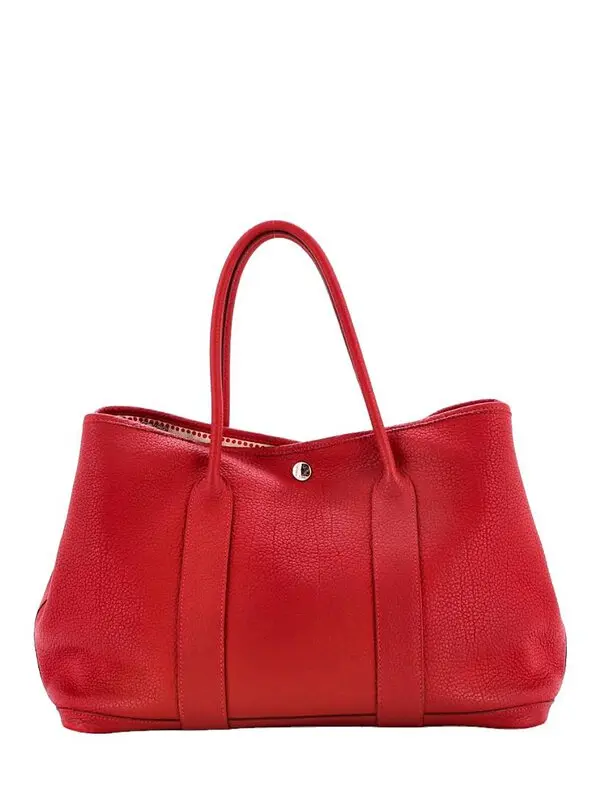 Hermès 36 Garden Party Tote Leather With Printed Interior - Red
