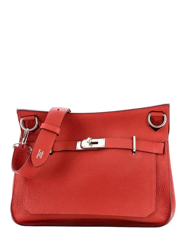 Hermès Jypsiere 34 Bag Clemence - Red/ Brown/ Red